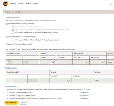 How do I enable UPS Paperless Commercial Invoice for international ...