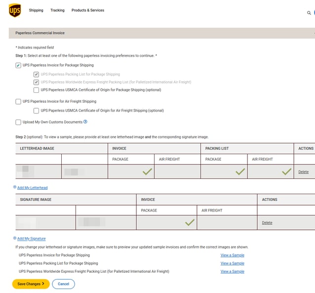 How do I enable UPS Paperless Commercial Invoice for international ...