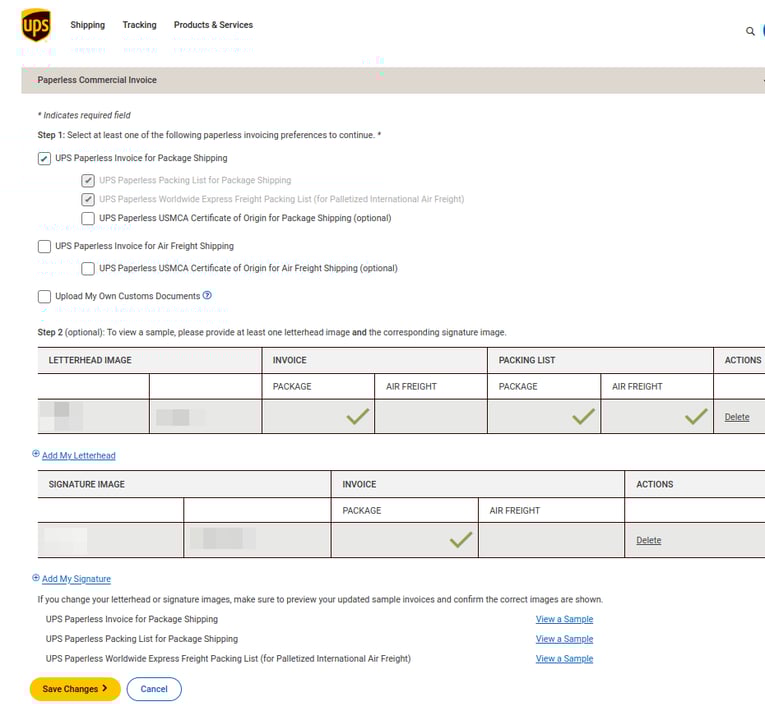 How do I enable UPS Paperless Commercial Invoice for international ...
